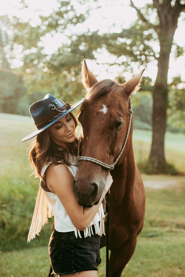 Western Fedora "Copperhead" in Midnight Desert – Untamed Hats