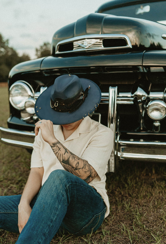 Western Fedora "Copperhead" in Midnight Desert – Untamed Hats