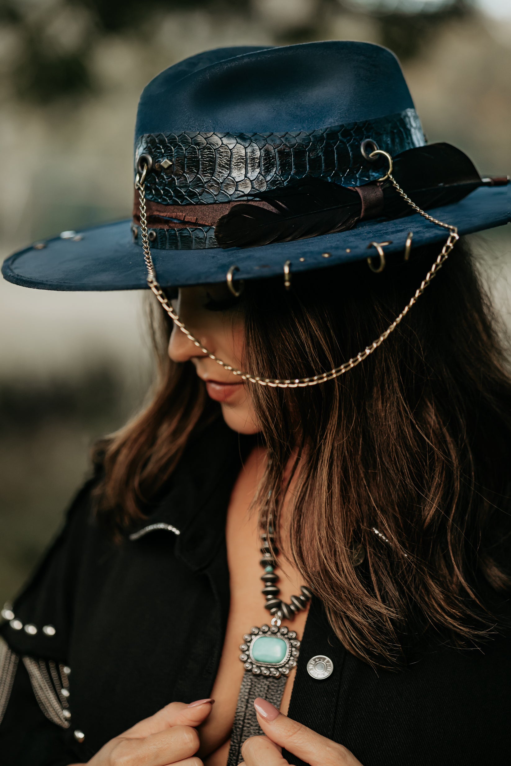 Western Fedora "Copperhead" in Midnight Desert – Untamed Hats