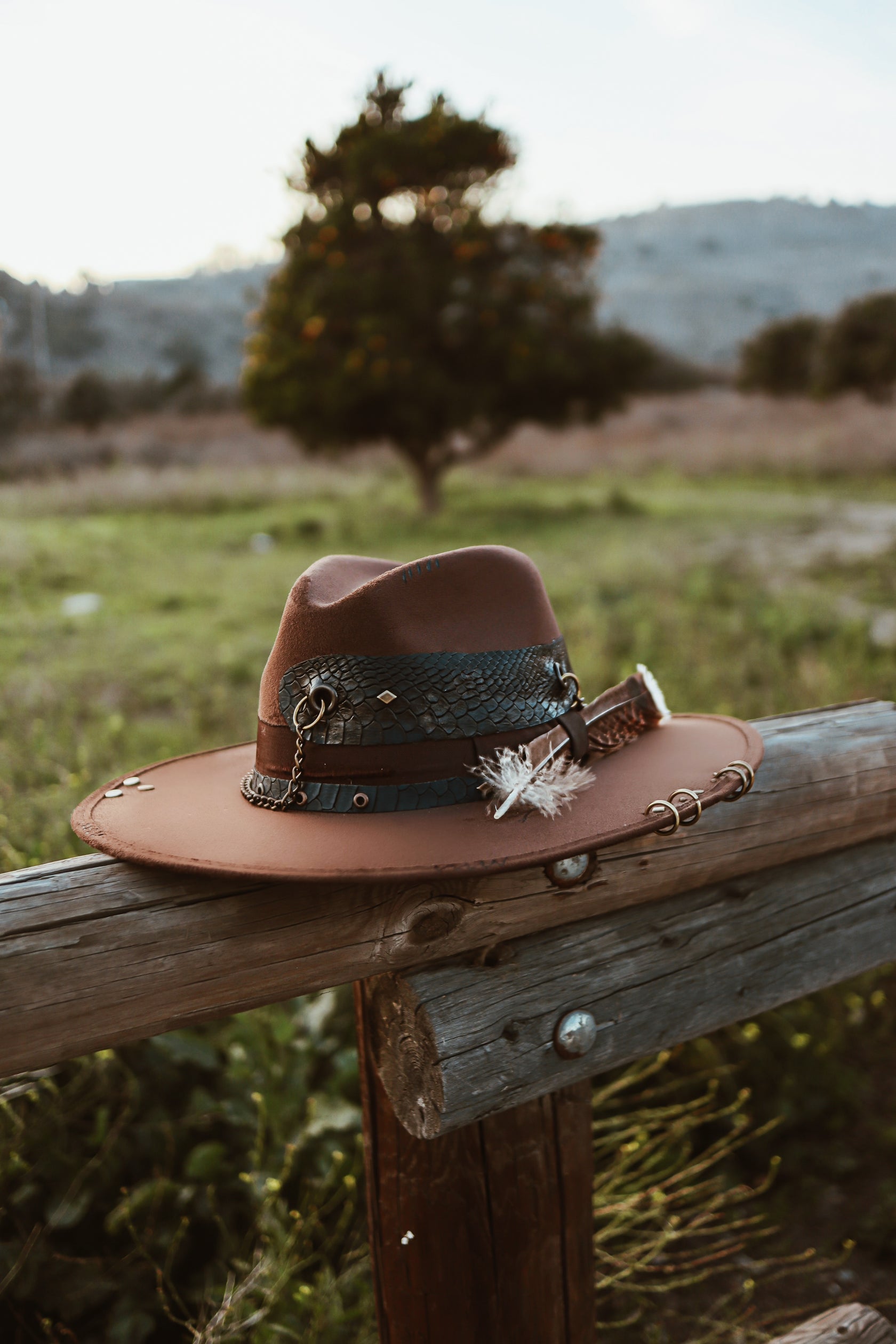 Western Fedora "Copperhead" in Tobacco – Untamed Hats